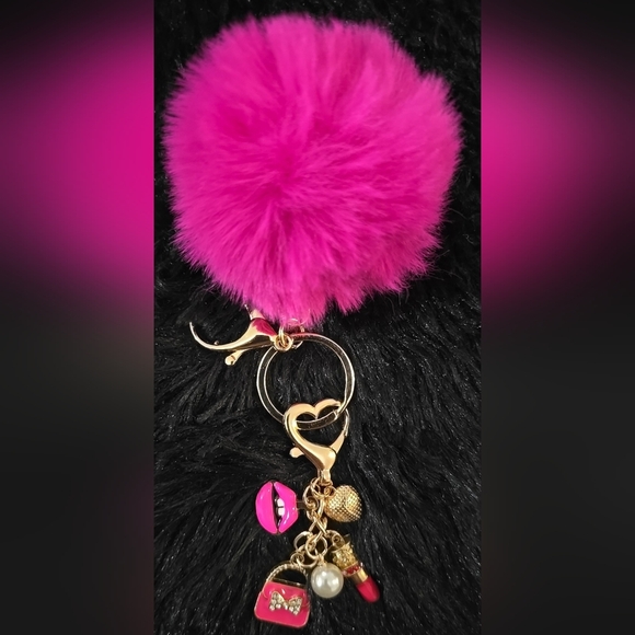 Accessories | Chic Pink Charm Keychainbag Charm Nwot | Poshmark